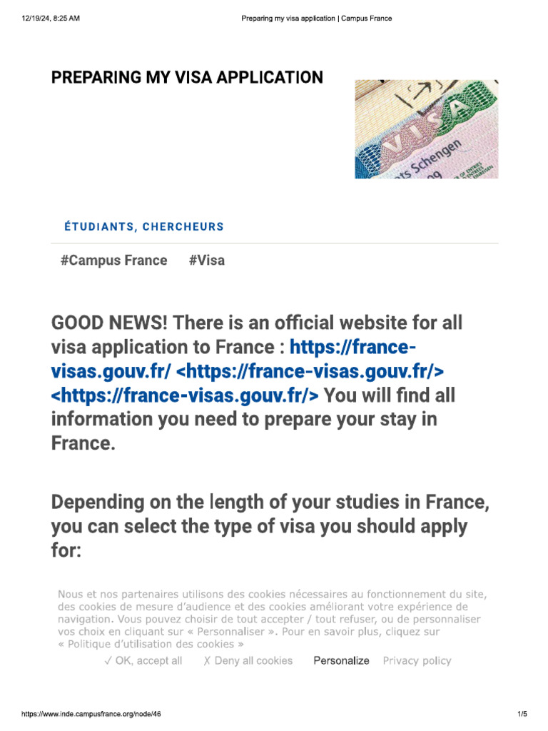 Preparing My Visa Application | PDF