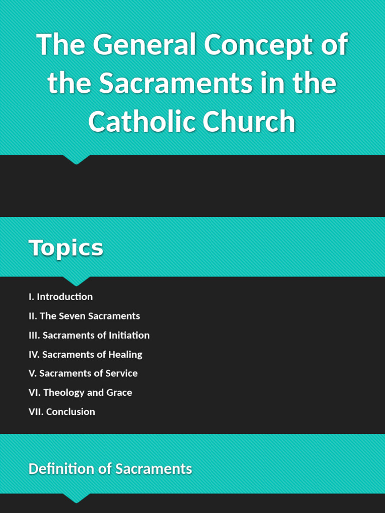 The General Concept of The Sacraments in The Catholic Church | PDF ...