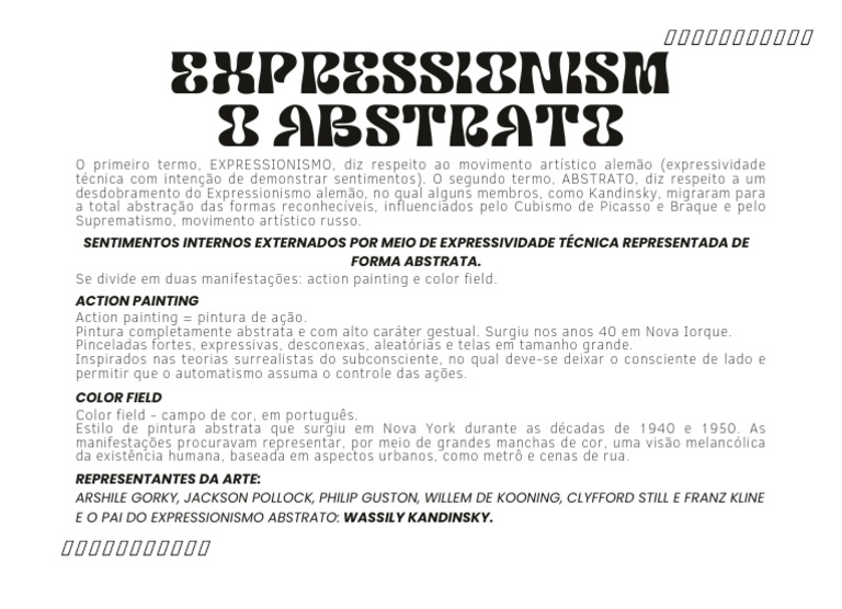 Resumo Expressionismo Abstrato | PDF