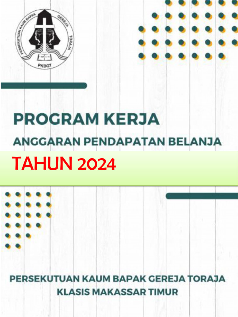 2024-Program Kerja PKBGT - KMTR Tahun 2024 | PDF