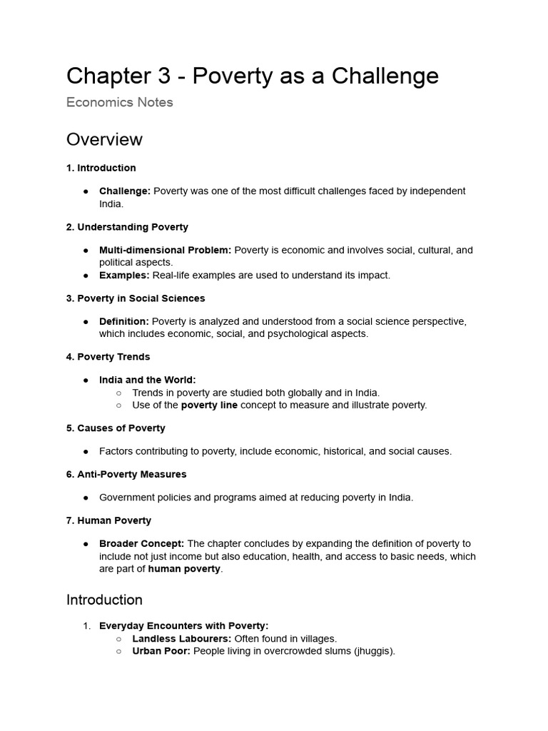 Chapter 3 - Poverty As A Challenge | PDF | Poverty | Poverty & Homelessness