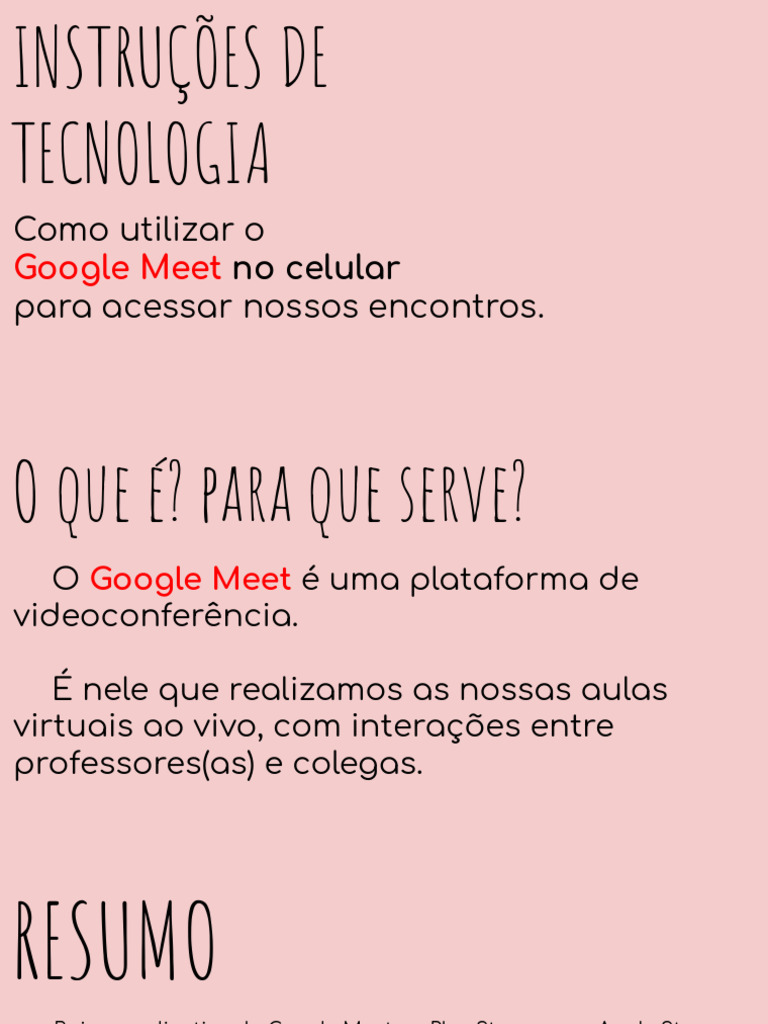 Tutorial Google Meet No Celular | PDF | Celulares