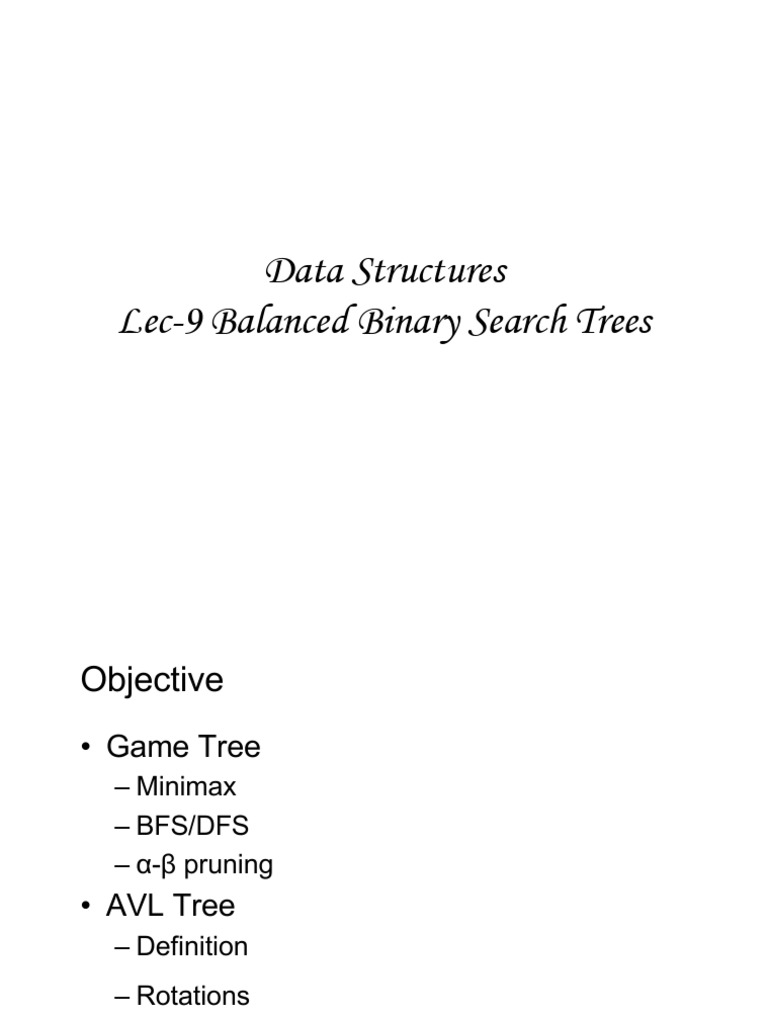 Lec9 Balanced BST | PDF | Algorithms And Data Structures | Algorithms