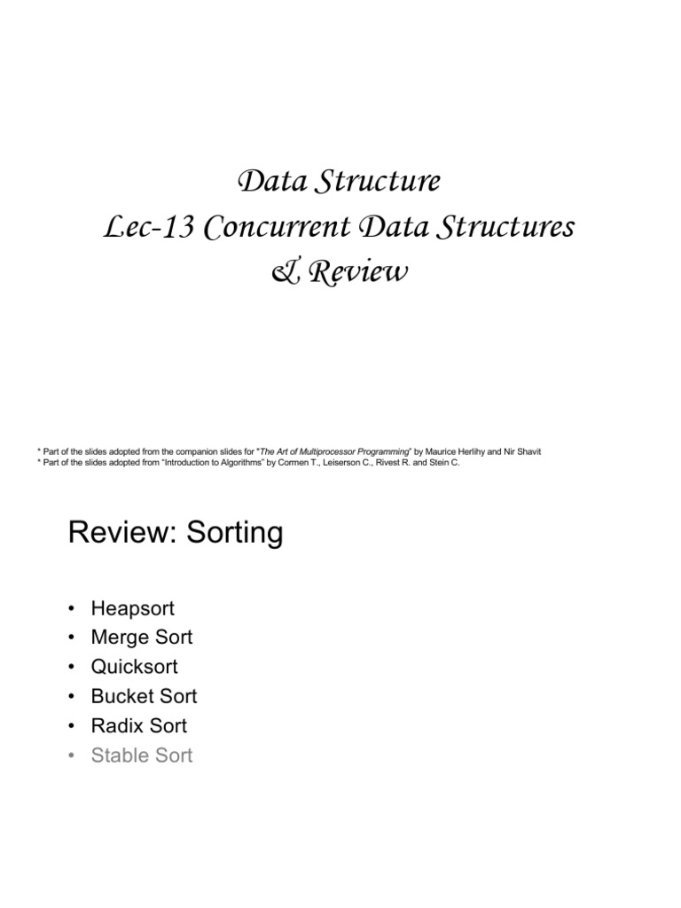 Lec13 ConcurrentDataStructures | PDF | Vertex (Graph Theory) | Theoretical Computer Science