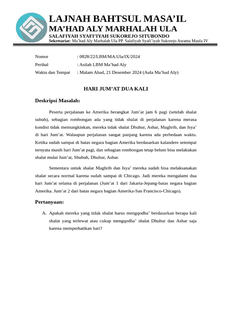 Asilah Bahtsul Masail | PDF