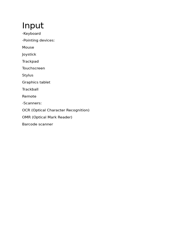 Input Devices | PDF
