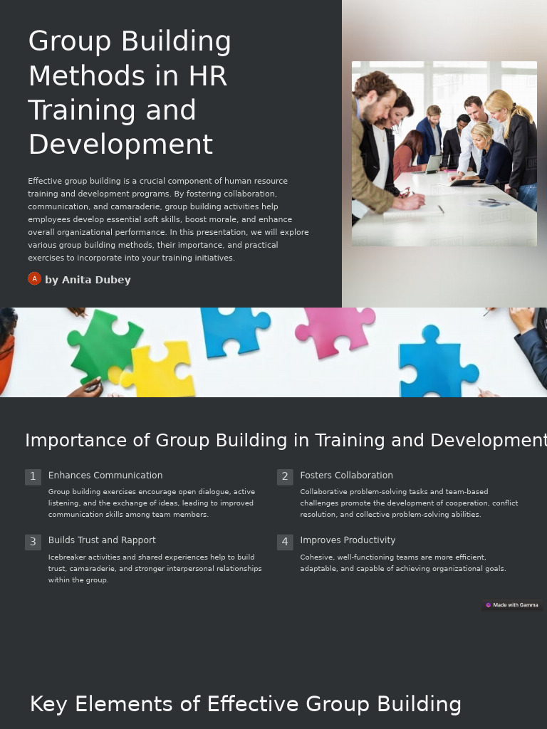 Group Building Methods in HR Training and Development | PDF | Team ...