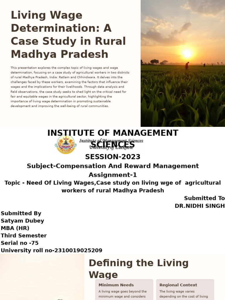 Living Wage Analysis for MP Farmers | PDF | Cost Of Living | Living Wage