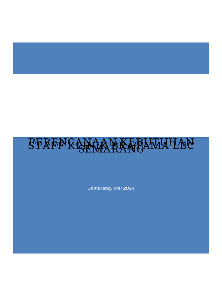 Perencanaan Kebutuhan Staf Klinik LBC Semarang | PDF