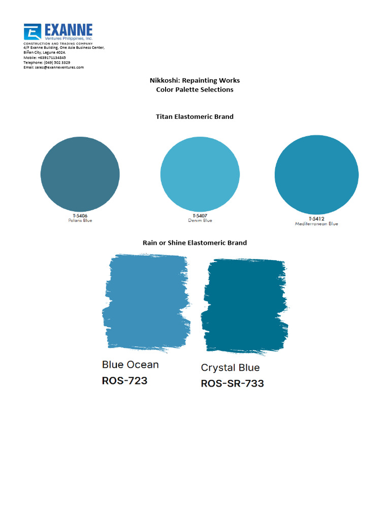 Exanne_NIkkoshi (LTI) Repainting Works_Paint Color Selection | PDF