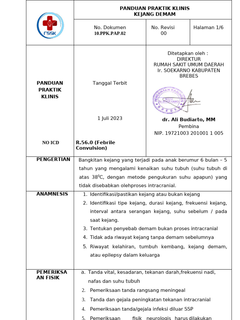 PANDUAN PRAKTIK KLINIS | PDF