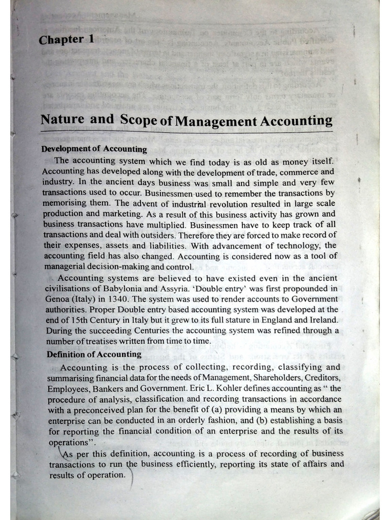 Management Accounting Unit - 1 | PDF