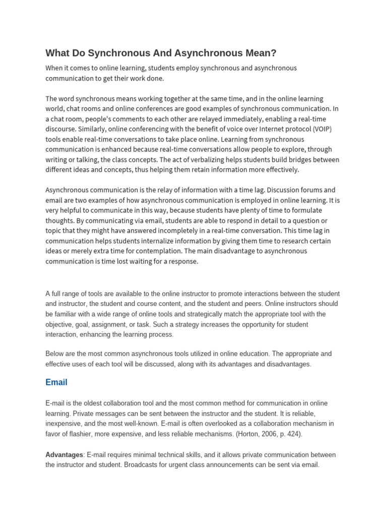 Asynchronous Communication | PDF | Podcast | Blog