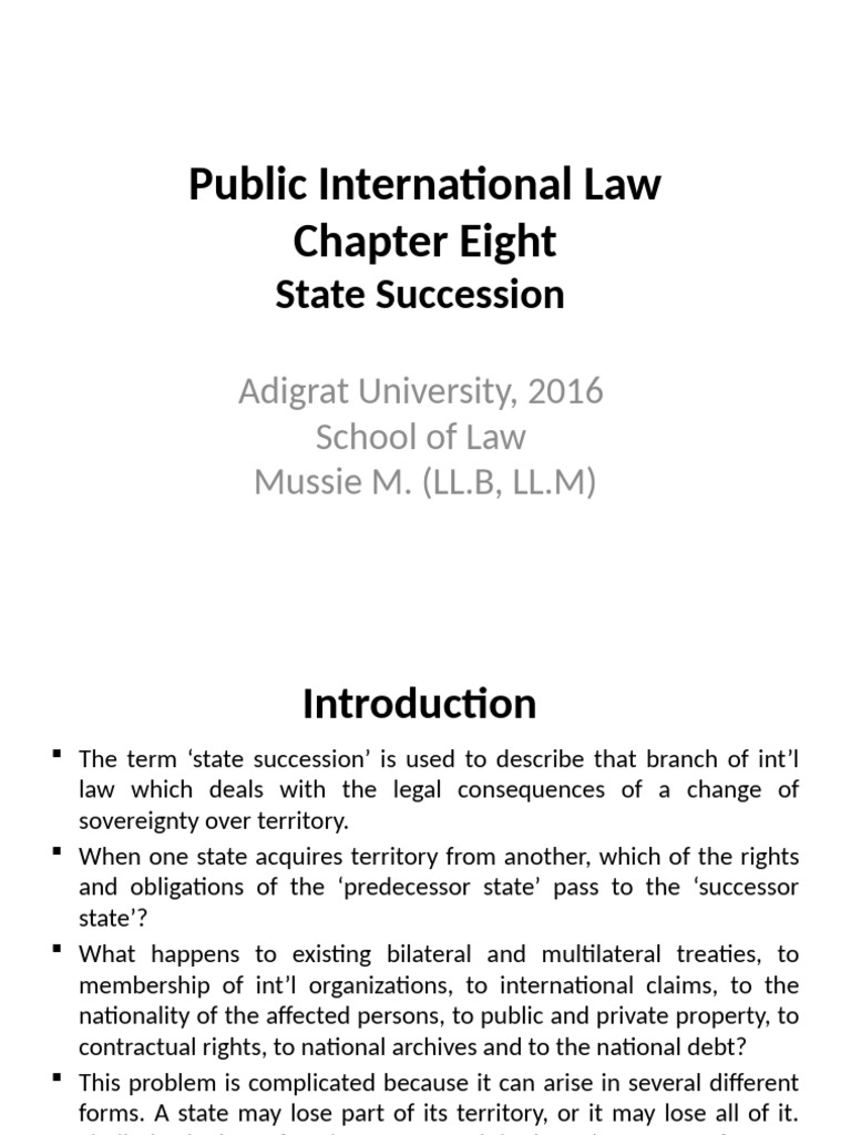 State Succession in Int'l Law | PDF | Treaty | Socialist Federal ...