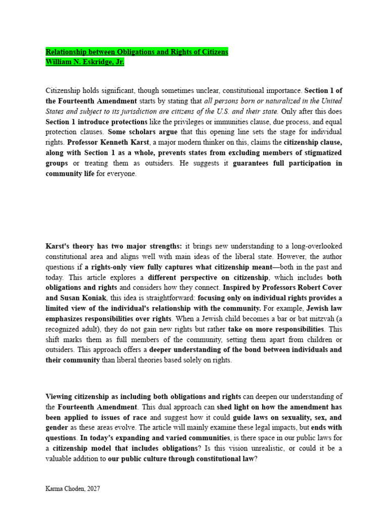 Paraphrased in Simple Words | PDF | Batson V. Kentucky | Citizenship