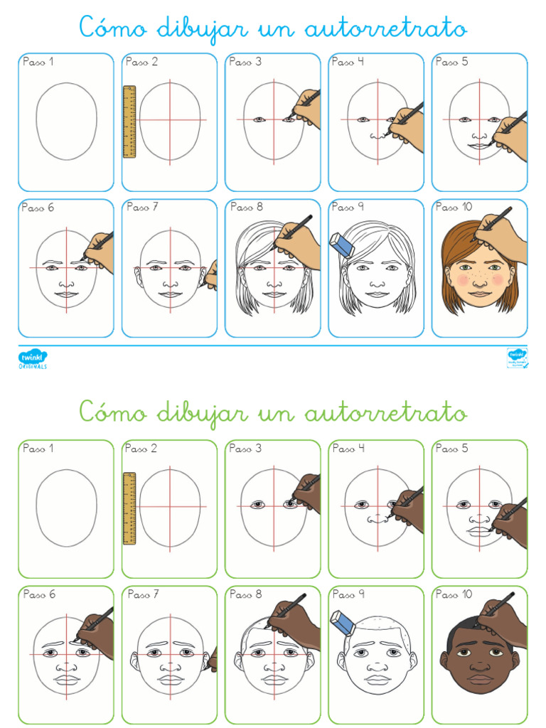 Todos Somos Diferentes Cómo Dibujar Un Autorretrato Instrucciones Paso ...