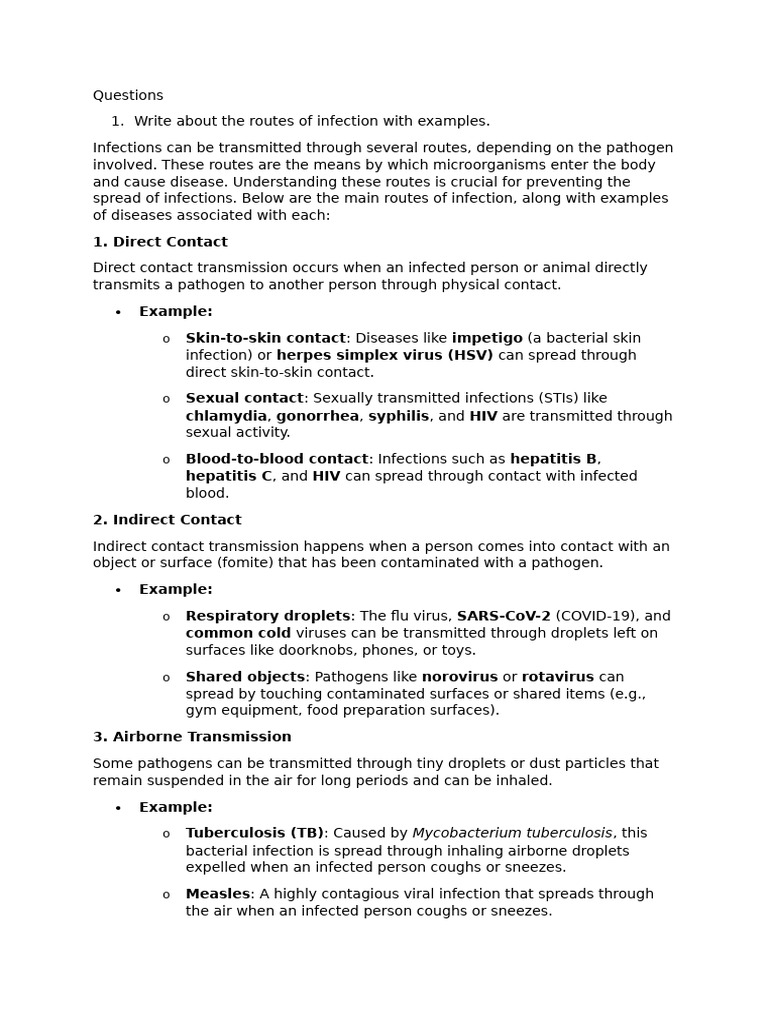 General Medicine IMP Questions. | PDF | Sexually Transmitted Infection ...