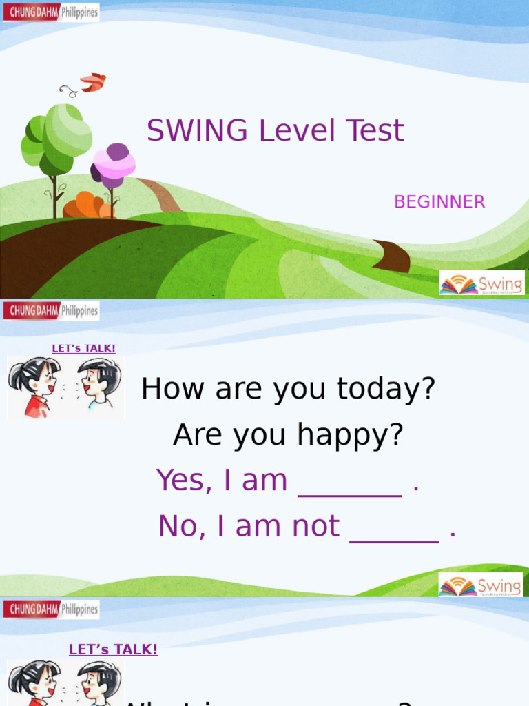 1 SWING Level Test_Beginner | PDF