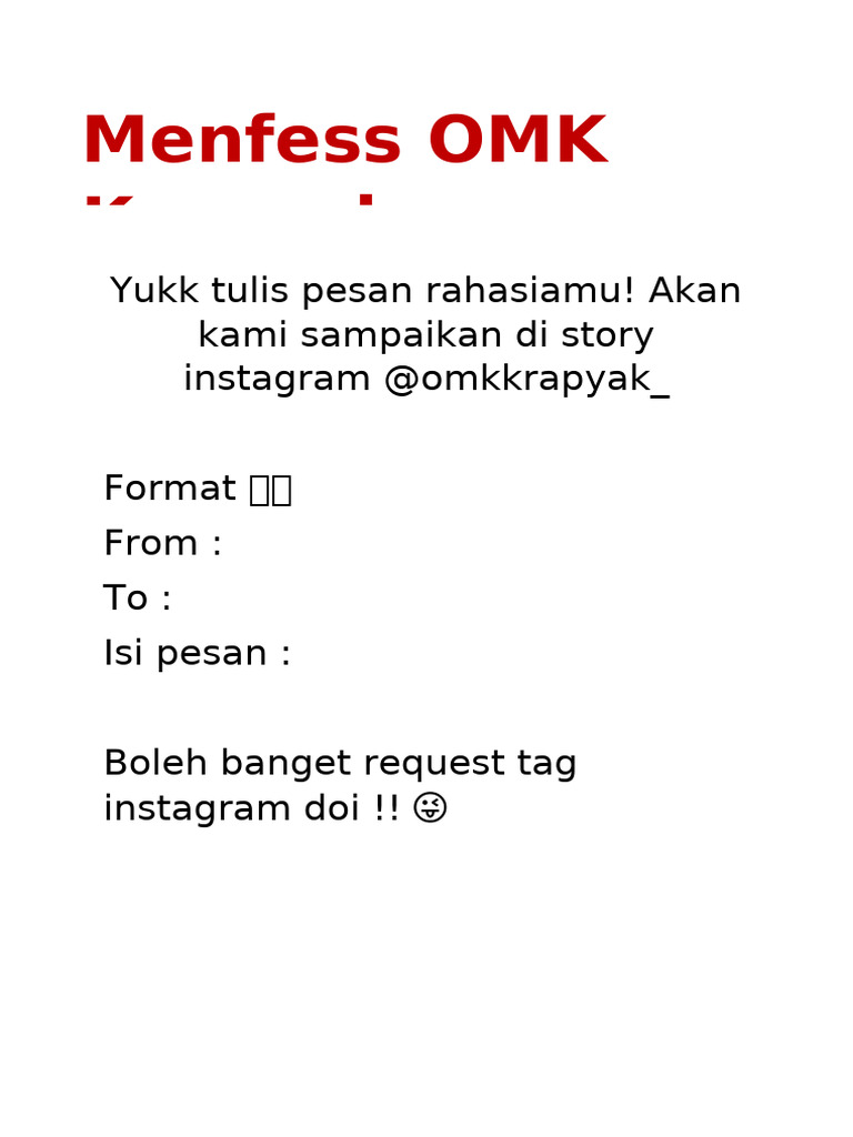 Menfess Omk | PDF