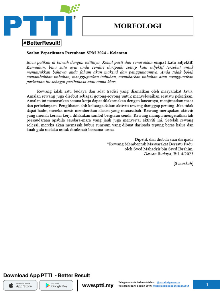 Latih Tubi Morfologi 3 | PDF