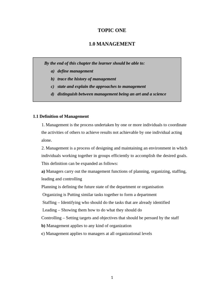 BBM_122___Principles_of_Management - WEEK 1 | PDF | Science | Knowledge