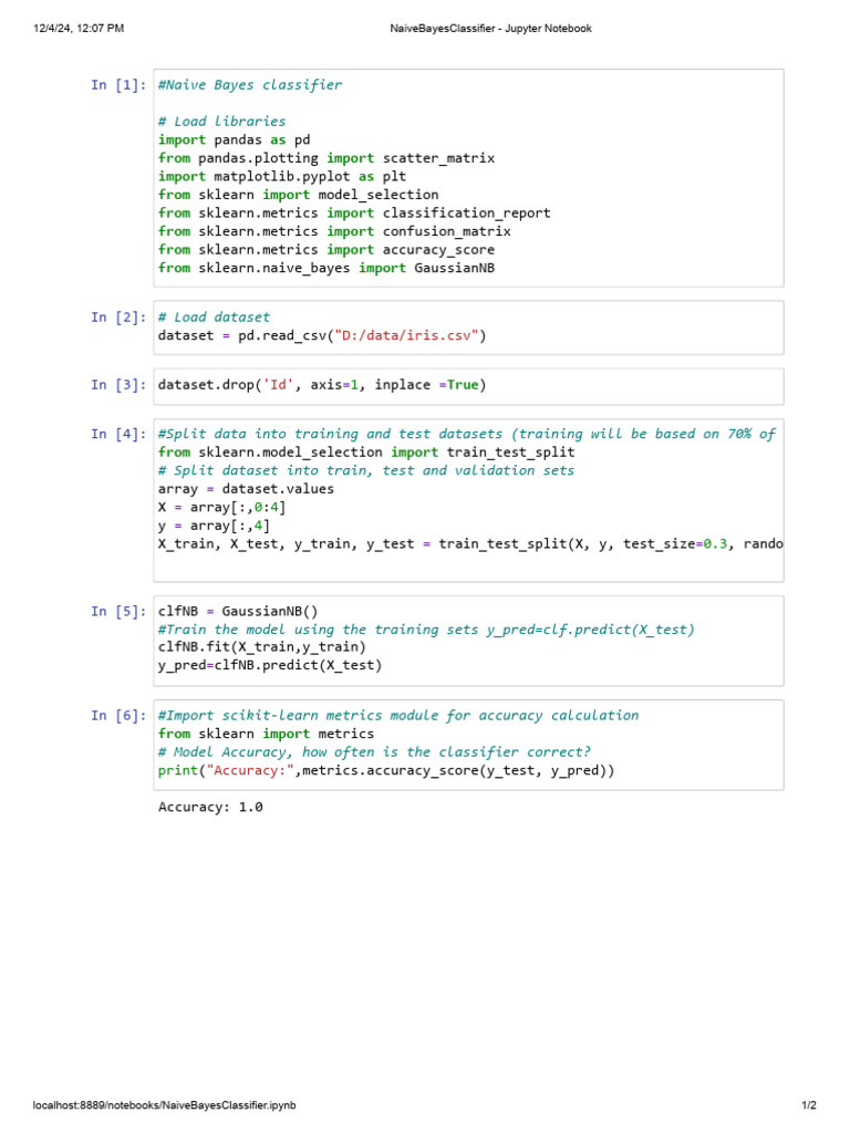 NaiveBayesClassifier - Jupyter Notebook | PDF | Artificial Intelligence ...