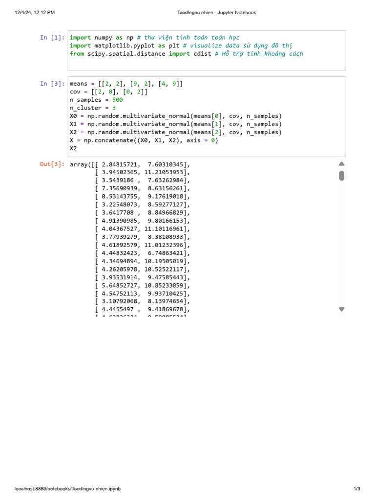 Taodlngau nhien - Jupyter Notebook | PDF
