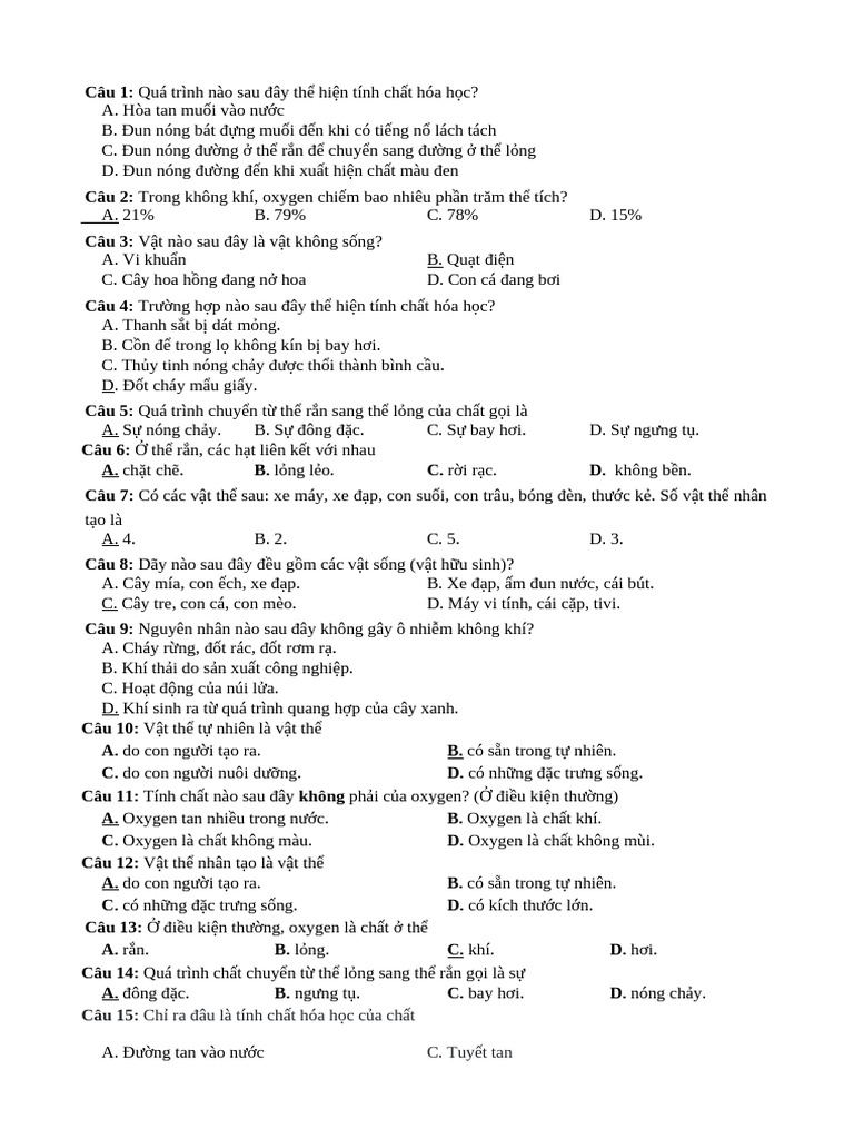 ON TẠP GHKI KHTN6 (HOA HỌC) | PDF