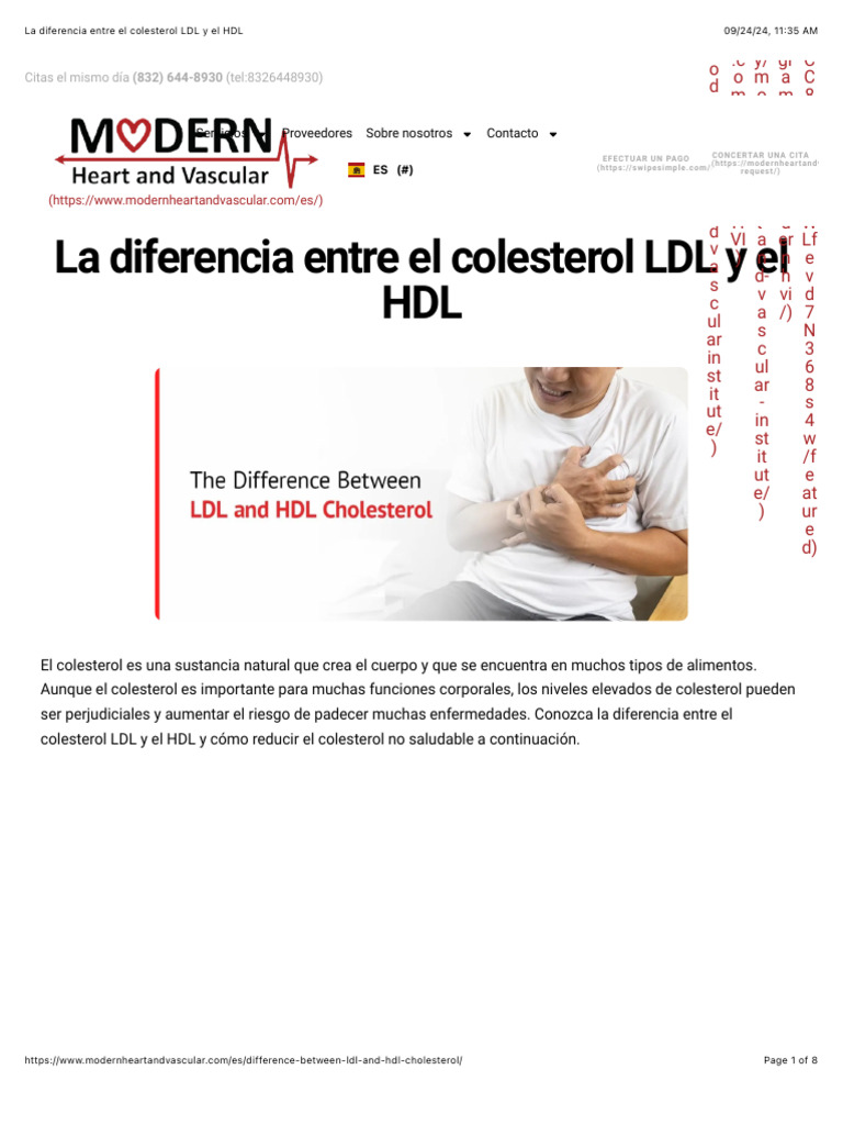 La diferencia entre el colesterol LDL y el HDL | PDF | Lipoproteína de alta densidad ...