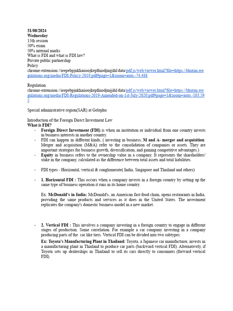 Foreign Direct Investment (FDI) | PDF | Foreign Direct Investment | China