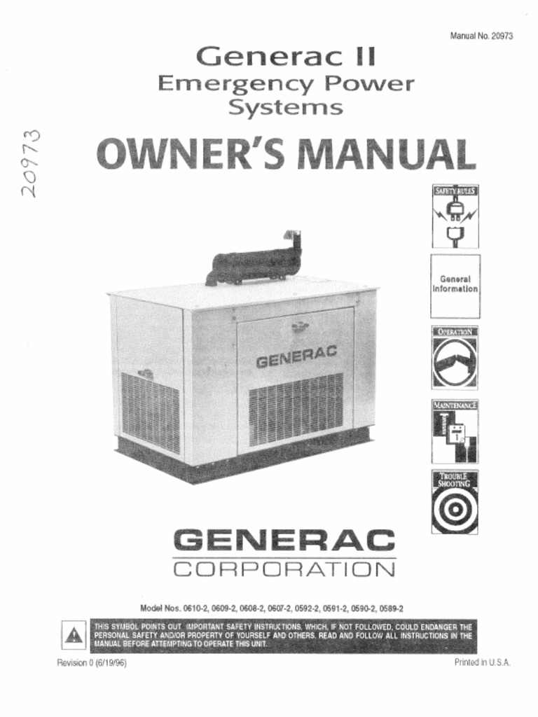 Generac 00607-2 Owners Manual | PDF