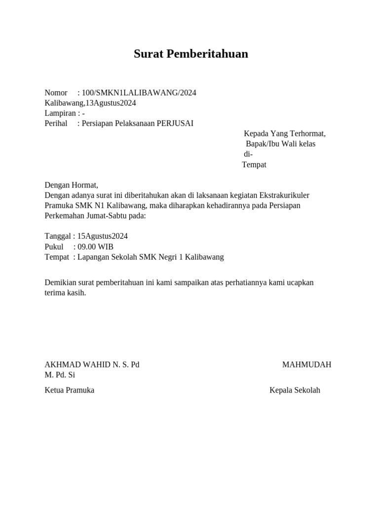 Tugas Surat MPK | PDF