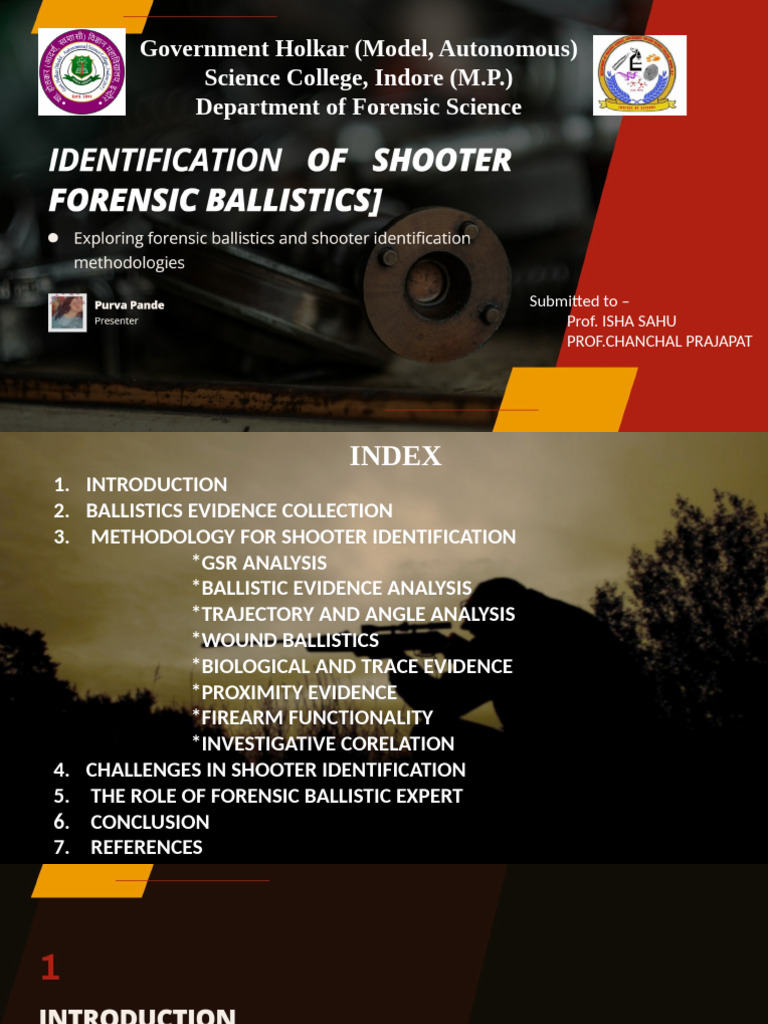 Identification of Shooter in Forensic Ballistics | PDF