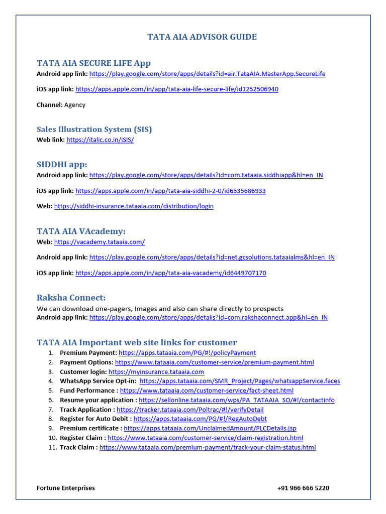 Tata Aia Advisor Guide | PDF | Mobile App | Ios
