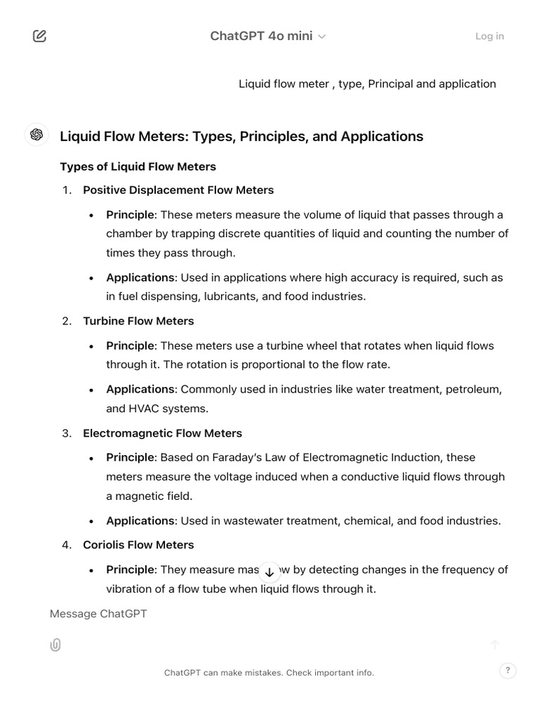 Liquid Flow Meters: Types & Uses | PDF