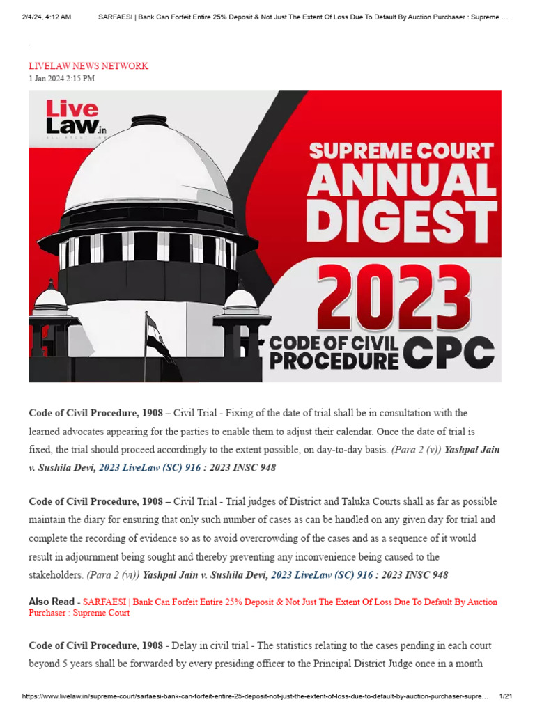 Cpc Annual | PDF | Lawsuit | Res Judicata