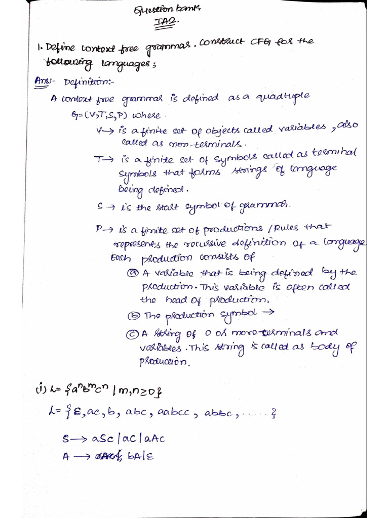 TOC IA 2 QB Answers | PDF