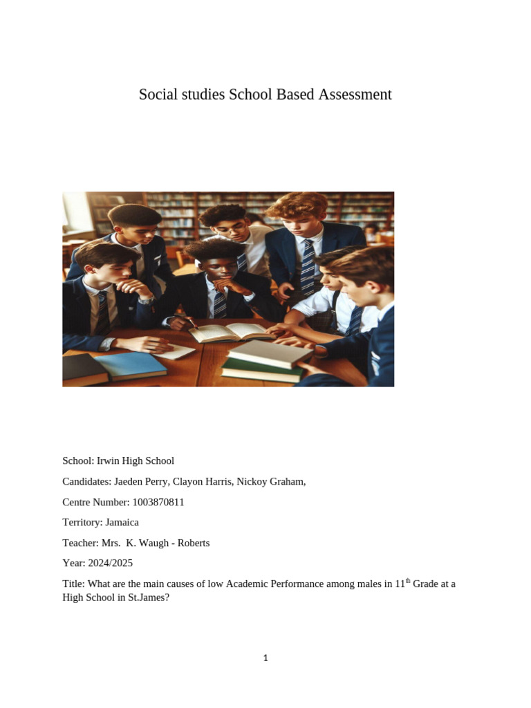Social Studies SBA 3 Jaden | PDF | Schools | Behavior Modification