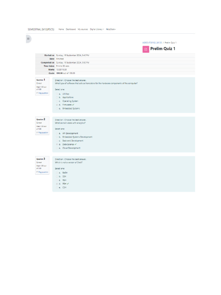 Comprog Prelim Quiz Answers | PDF