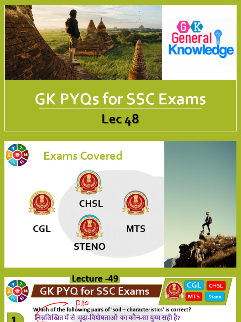 Lecture - 48 GK - PYQ FOR SSC | PDF
