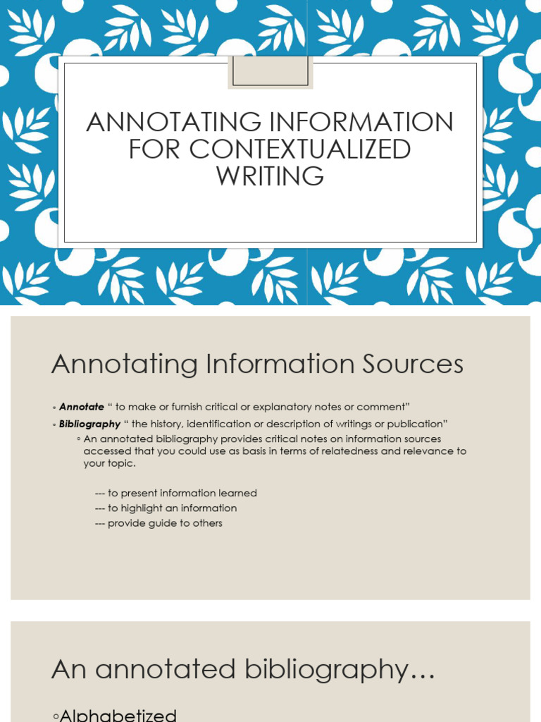 W14 Annotating Information for Contextualized Writing | PDF | Data ... W14 Annotating Information for Contextualized Writing | PDF | Data ...