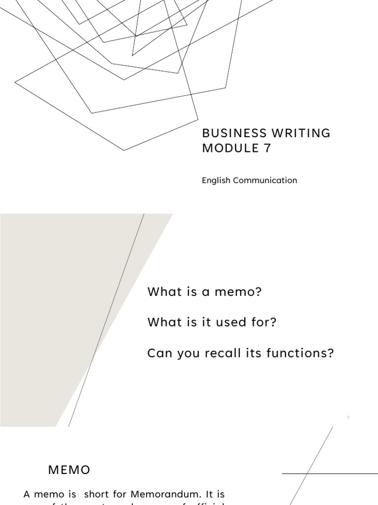 Module 7 - Business Writing | PDF | Memorandum | Résumé