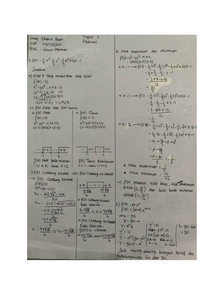 Tugas 3 Kalkulus | PDF