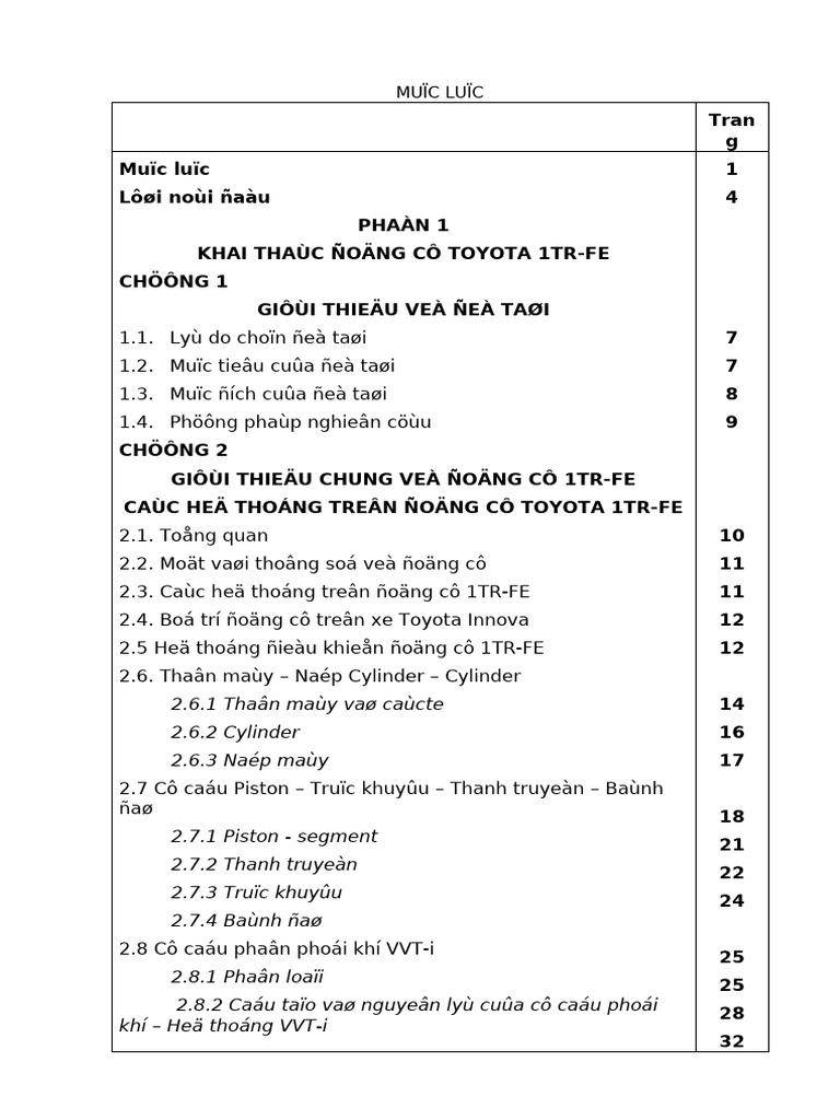 Luan Van Toyota 1tr-Fe | PDF