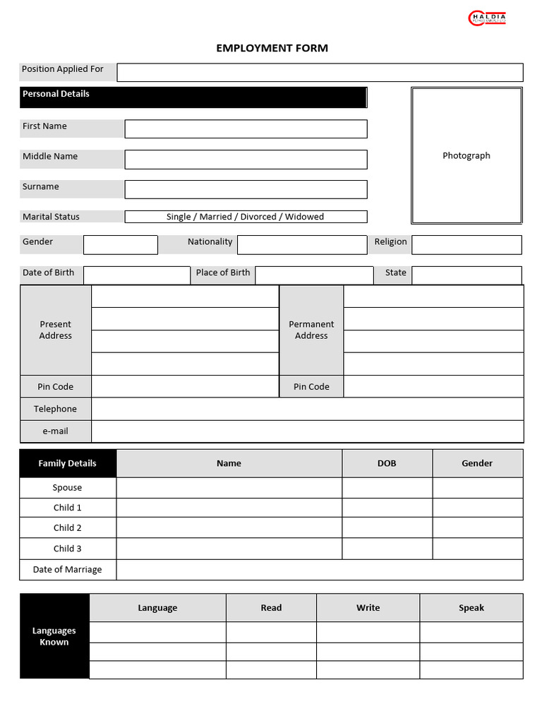 New Employment Application Form 24 V1 | PDF | Employment | Background Check