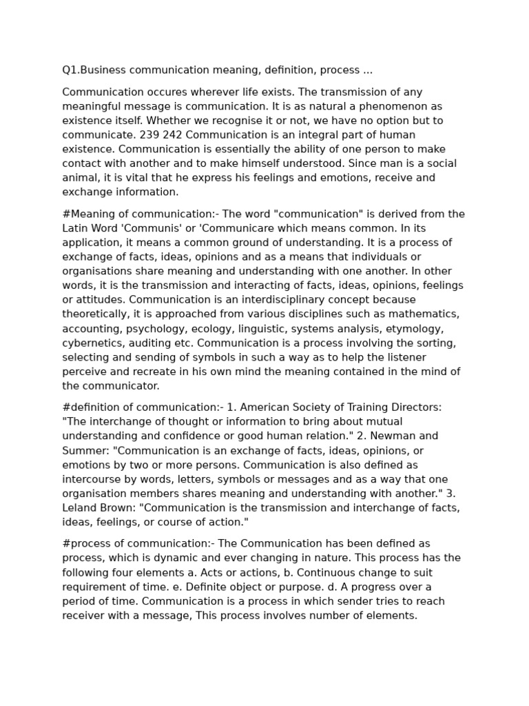 Business Communication Imp Point | PDF | Communication | Information