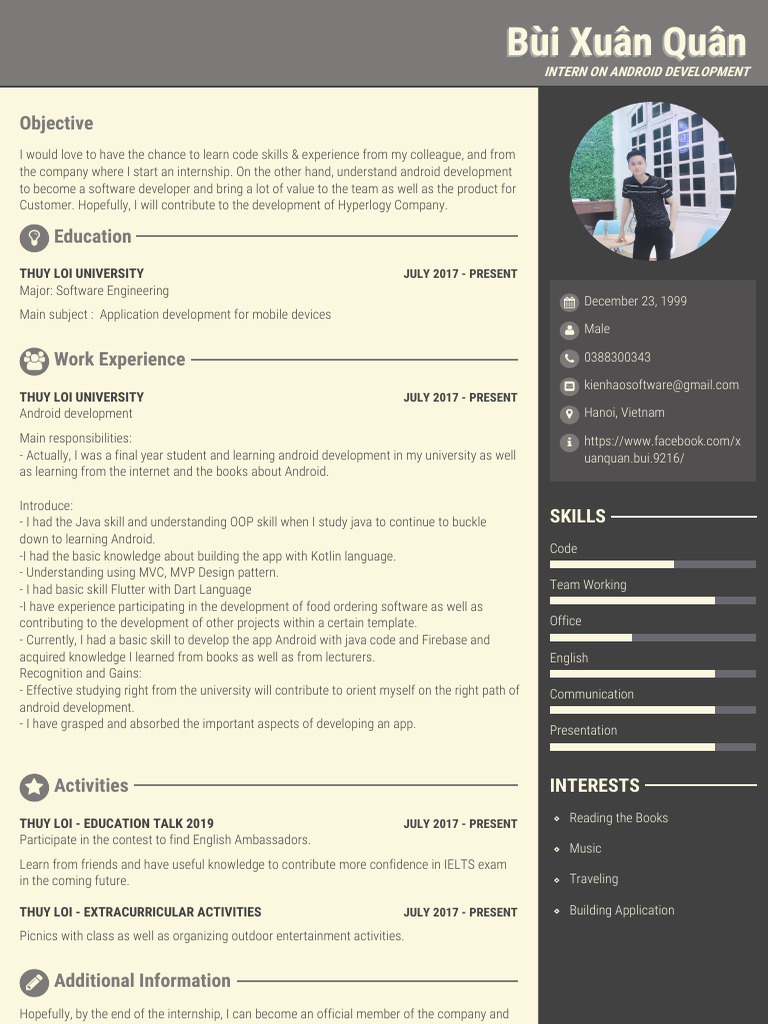 17 Intern Android Bui Xuan Quan | PDF | Android (Operating System ... 17 Intern Android Bui Xuan Quan | PDF | Android (Operating System ...