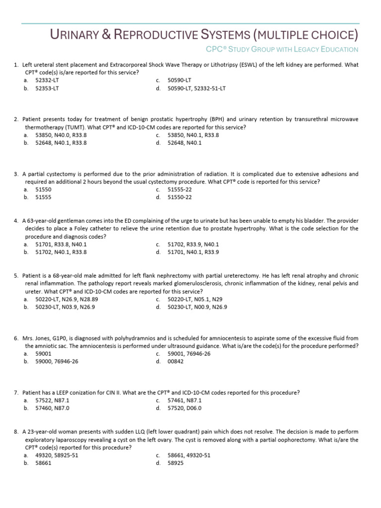 09 Urinary 0 Reproductive System 1 | PDF | Surgical Specialties ...