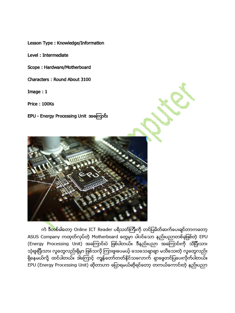 EPU Energy Processing Unit | PDF