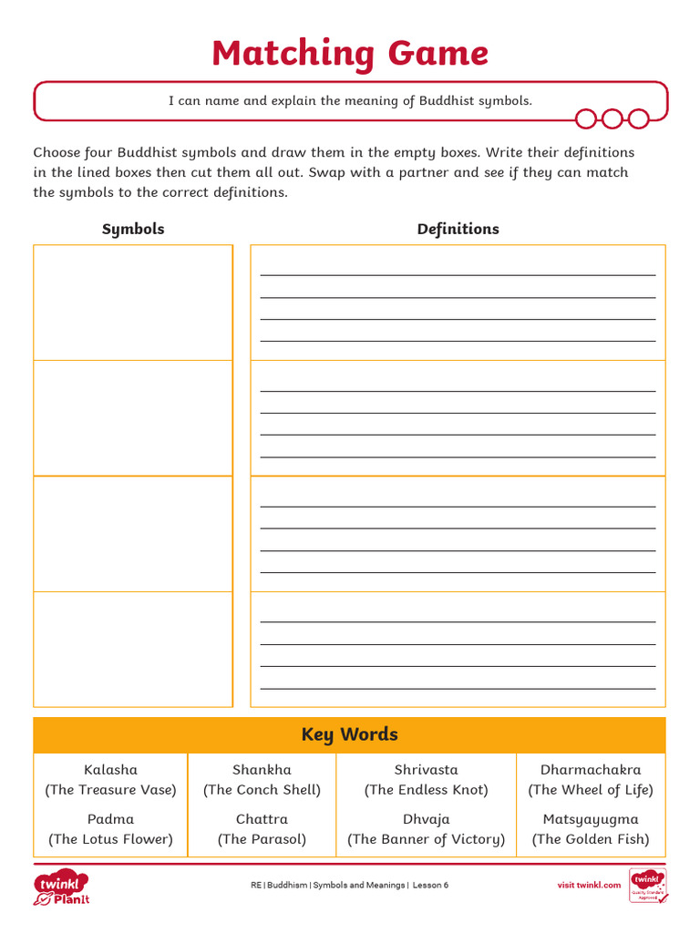 Matching Game Activity Sheet | PDF